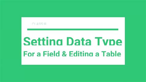 Setting Data Type For Field In MS Access YouTube