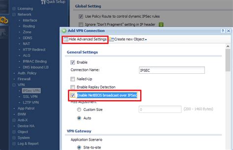 Vpn Configure Netbios In A Ipsec Vpn Tunnel Zyxel Support Campus Usa