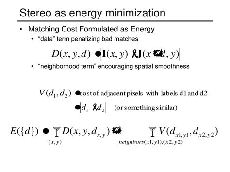 Ppt Energy Minimization For Stereo Correspondences Improvement