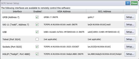 SCPI Server Setup
