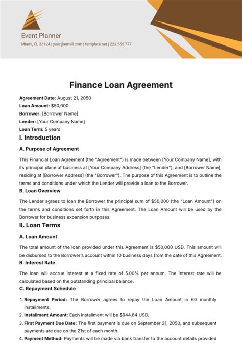Free Directors Loan Agreement Template To Edit Online
