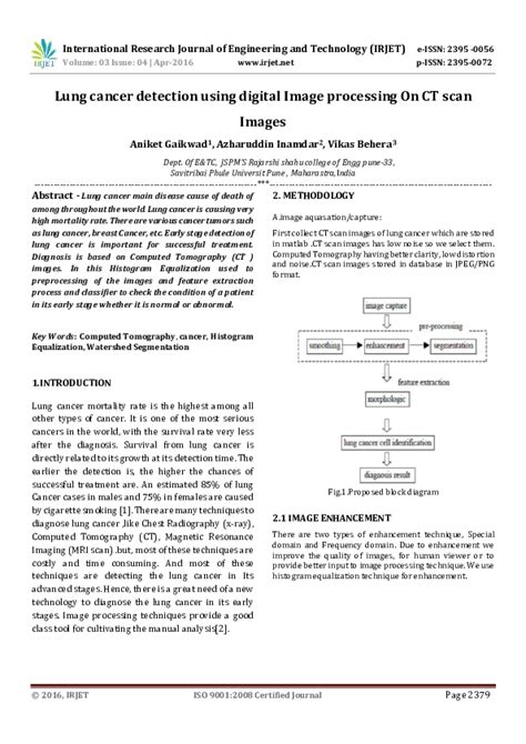 Pdf Lung Cancer Detection Using Digital Image Processing On Ct Scan Images