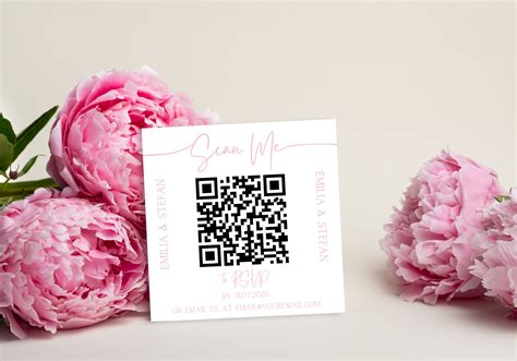 Square Wedding Qr Code Rsvp Cards Little Perfections