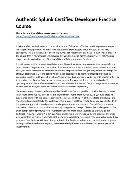 PPT Authentic Splunk Certified Developer Practice Course PowerPoint Presentation ID 12274167