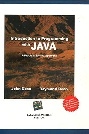 Buy Introduction To Programming With Java A Problem Solving Approach