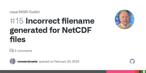 Incorrect Filename Generated For Netcdf Files · Issue 15 · Nasamisr