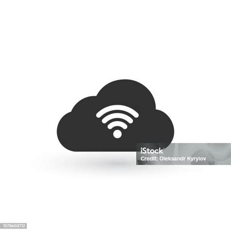 흰색 배경 웹 및 모바일 Ui에 사용 하 여 벡터 일러스트 레이 션에 클라우드 Wifi 아이콘 0명에 대한 스톡 벡터 아트 및