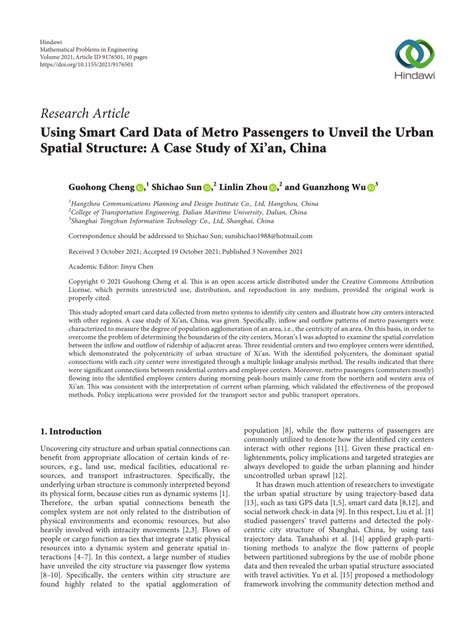 Pdf Using Smart Card Data Of Metro Passengers To Unveil The Urban Spatial Structure A Case
