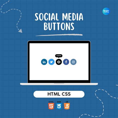 social media buttons with tooltip using html and css mandan koding s ko