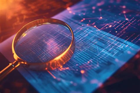 Magnifying Glass On Digital Data Stock Illustration Illustration Of