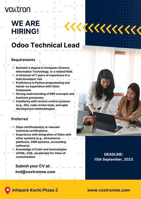 Voxtron On Linkedin Voxtron Odoo Technicallead Jobopening Careeropportunity