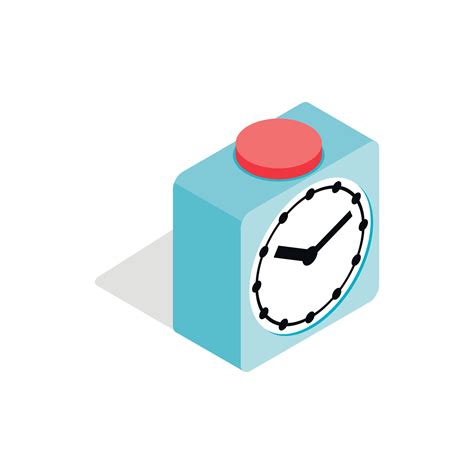 Clock With Red Button Icon Isometric D Style Vector Art At Vecteezy