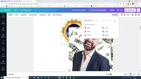 Use Of Positioning And Transparency In Canva
