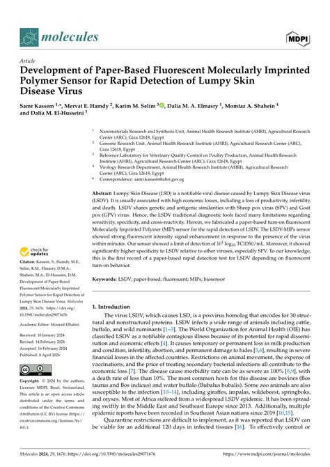 Pdf Development Of Paper Based Fluorescent Molecularly Imprinted