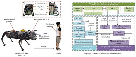 A Daynight Leader Following Method Based On Adaptive Federated Filter For Quadruped Robots