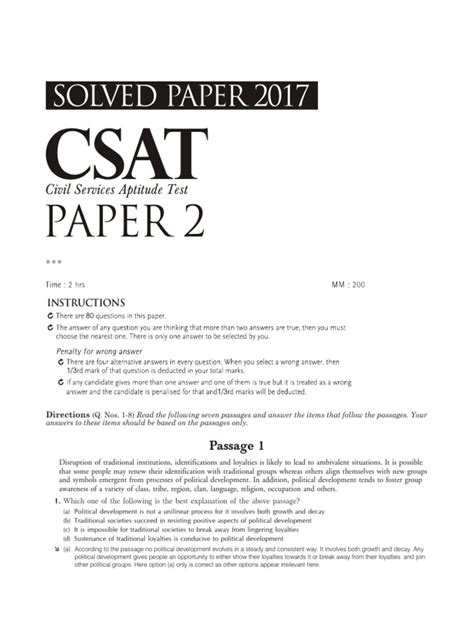 Csat Solved Paper 2017 Ii E Pdf Pesticide Human Migration