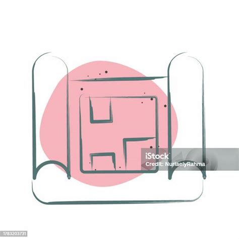 아이콘 블루 프린트 빌딩 재질 기호와 관련이 있습니다 색상 별점 스타일 심플한 디자인 편집 가능 간단한 일러스트레이션 가구에 대한 스톡 벡터 아트 및 기타 이미지 Istock