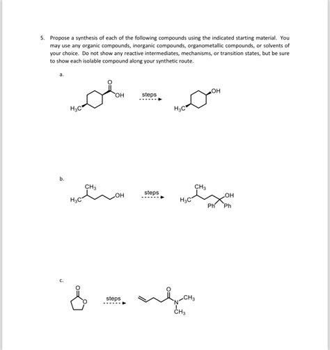solved draw out structures please propose a synthesis of