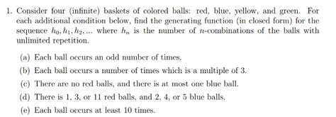 Solved Find The Generating Function For Each Of The Chegg