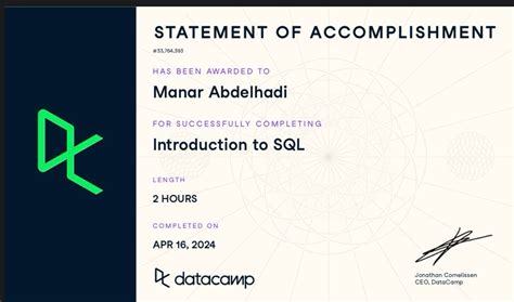 Manar Abdelhadi On Linkedin Sql Dataanalysis Continuouslearning