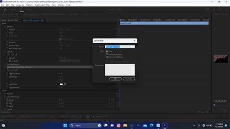 How To Make A New Preset In Adobe Premiere Pro