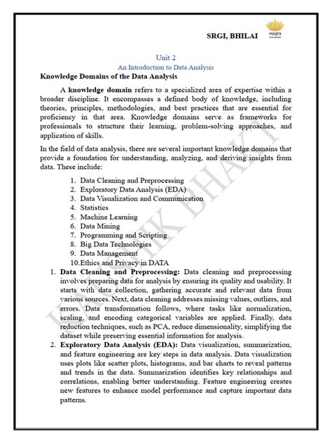 Btech 5 Cse Data Analytics With Python Unit 2 And 3 Notes Pdf Data