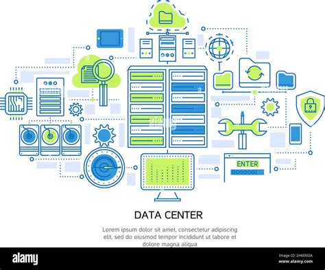 Datacenter Linear Design Including Server Infrastructure And Information Security Cloud Storage