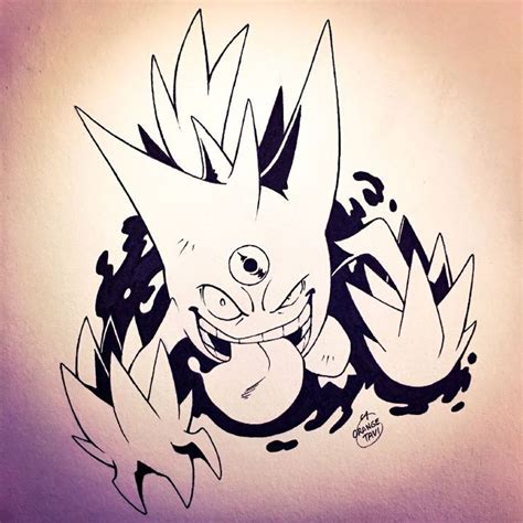 Mega Evolve Gengar Gengar Drawing Cute Mega Gengar Tattoo Gastly