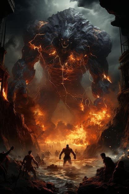 Premium Photo Titanic Clash Unleashing Jaegers In An Epic Battle