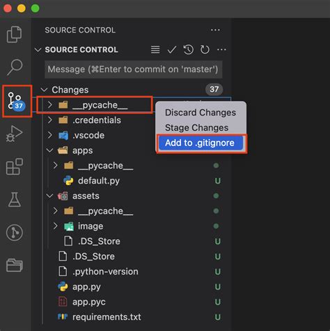Git 在 VS Code 使用 gitignore 避免 pycachevenv 索引 Python 編程圖表