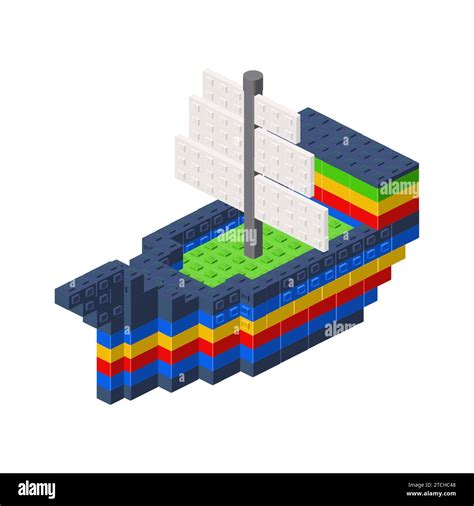 Pirate Ship In Isometry Vector Stock Vector Image And Art Alamy