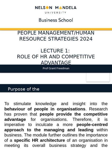 Intro Lecture Unit 1 As At 130524 Pdf Human Resource Management