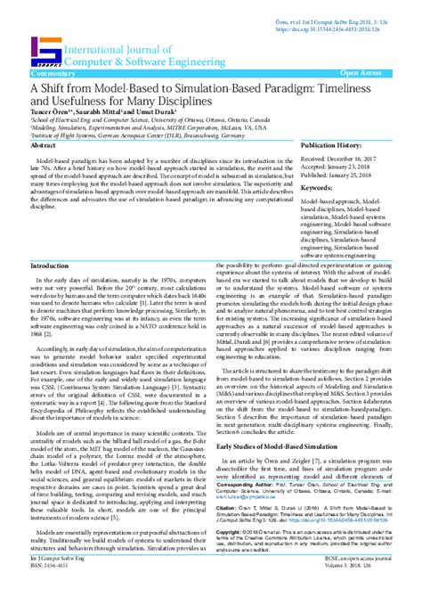 Pdf A Shift From Model Based To Simulation Based Paradigm Timeliness