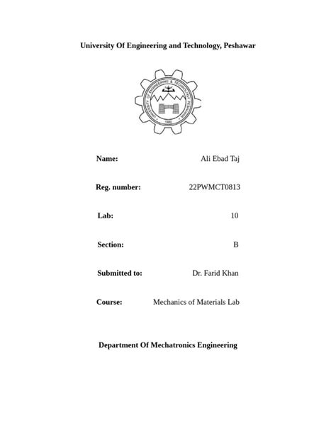 Mom Lab 10 Pdf Beam Structure Structural Engineering