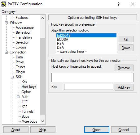 Ssh WinSCP Host Key Algorithm Preference Stack Overflow