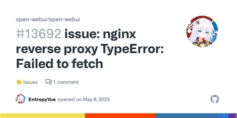 Issue Nginx Reverse Proxy Typeerror Failed To Fetch · Open Webui Open Webui · Discussion