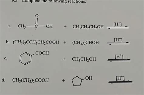 [ANSWERED] C d a complete the following reactions CH3 C OH b CH3 3CCH - Kunduz