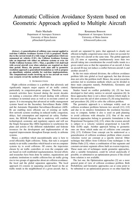 Pdf Automatic Collision Avoidance System Based On Geometric Approach Applied To Multiple Aircraft Pdf Automatic Collision Avoidance System Based On Geometric Approach Applied To Multiple Aircraft