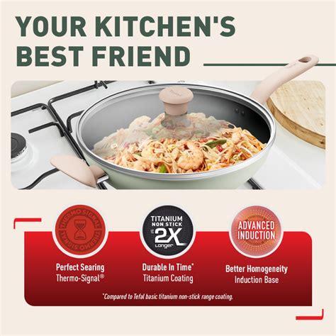 Tefal So Matcha Induction Wokpan With Lid 30cm Ih G17916 Non Stick