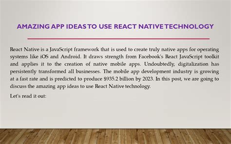 Ppt Amazing App Ideas To Use React Native Technology Powerpoint