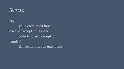 Exception Handling In Python Pptx Programming Languages Computing Exception Handling In Python Pptx Programming Languages Computing