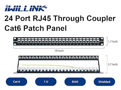 Mua Iwillink 10gbps Patch Panel 24 Port Rj45 Through Coupler Cat6 Patch Panel Stp Shielded