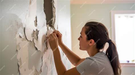 Premium Ai Image A Young American Man Patching Small Holes In