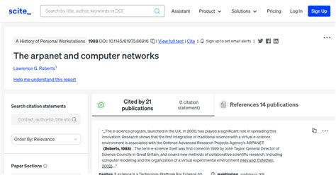 The Arpanet And Computer Networks