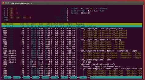 Linux 的 htop 系統狀態即時監控指令工具使用教學 G T Wang