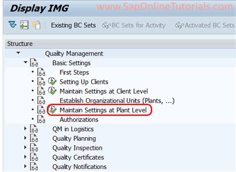 maintain settings at plant level in sap hana qm sap tutorial