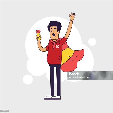 스페인 축구 국가대표팀 스포츠의 팬 플래그가 있는 문자 Championship에 대한 스톡 벡터 아트 및 기타 이미지