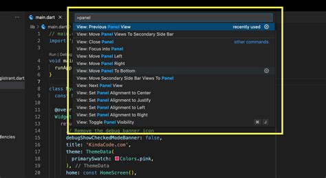 Vs Code How To Positionalign The Bottom Panel Kindacode