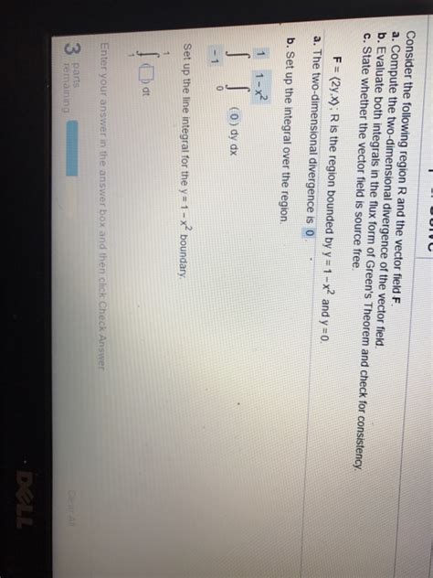 Solved Consider The Following Region R And The Vector Field