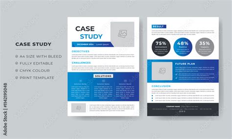 Case Study Template And Business Case Study Layout Stock Vector Adobe Stock